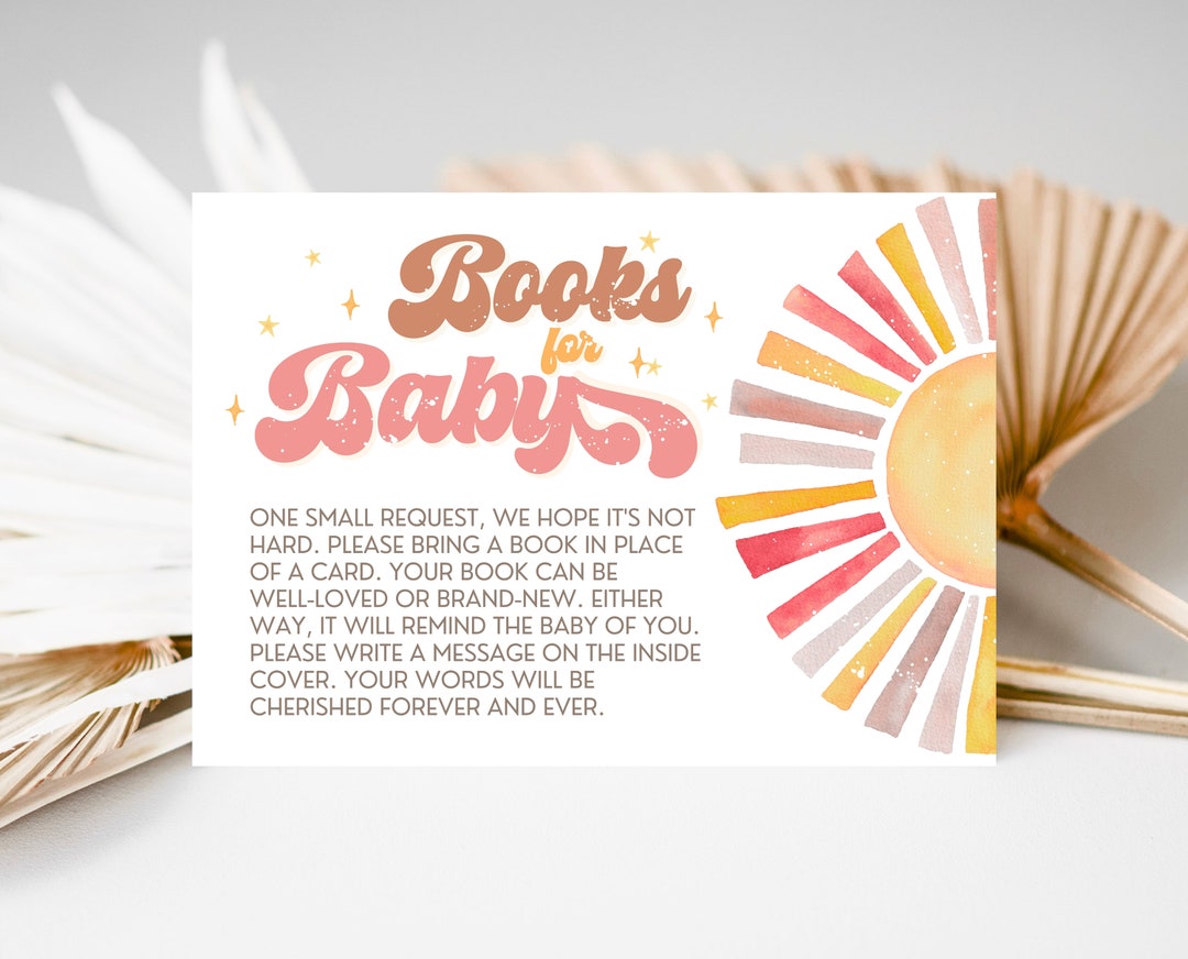 Tarjeta de solicitud de libro de baby shower Sunshine, aquí viene el ...