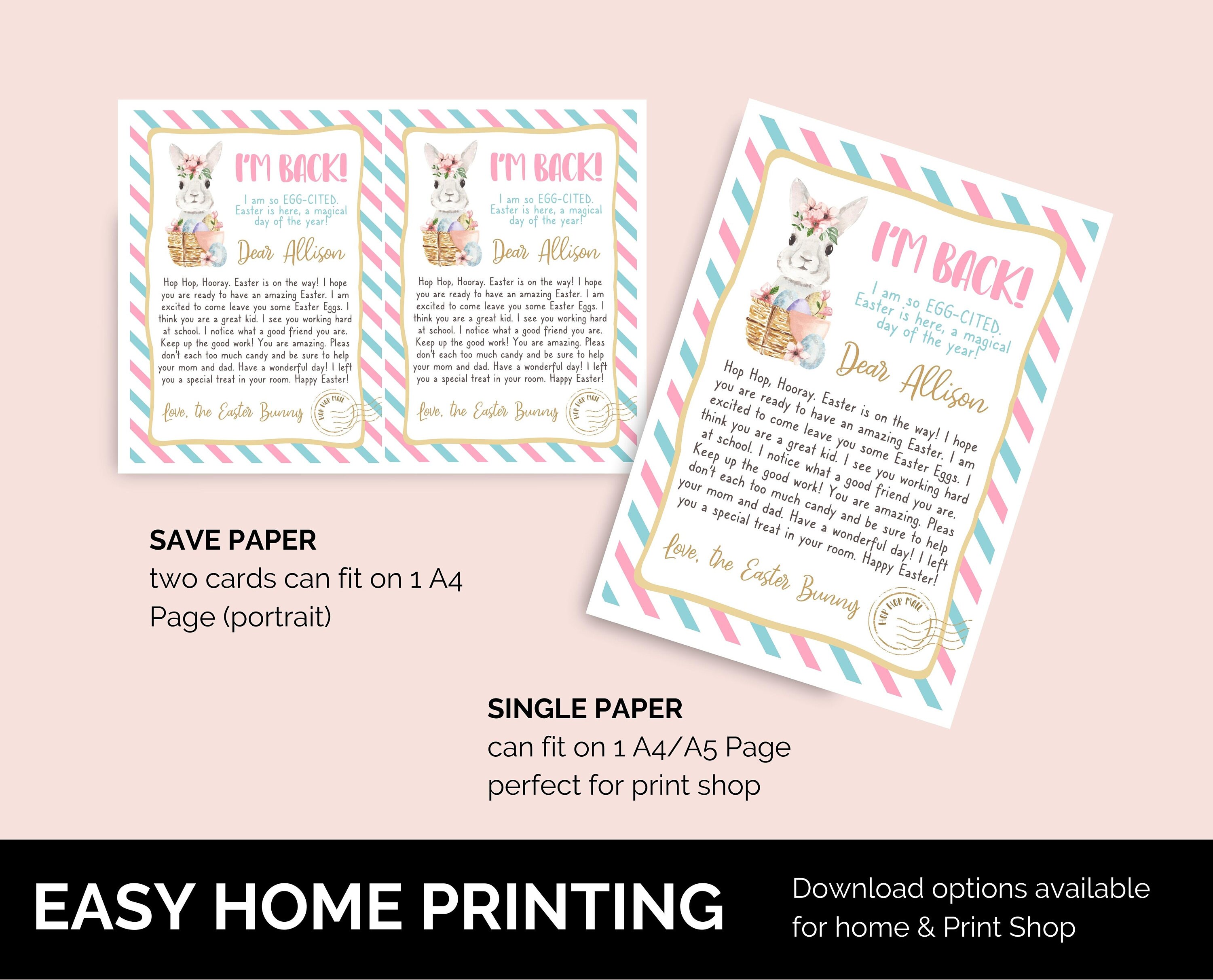 Editable Easter Bunny Arrival Letter Easter Bunny Return - Etsy