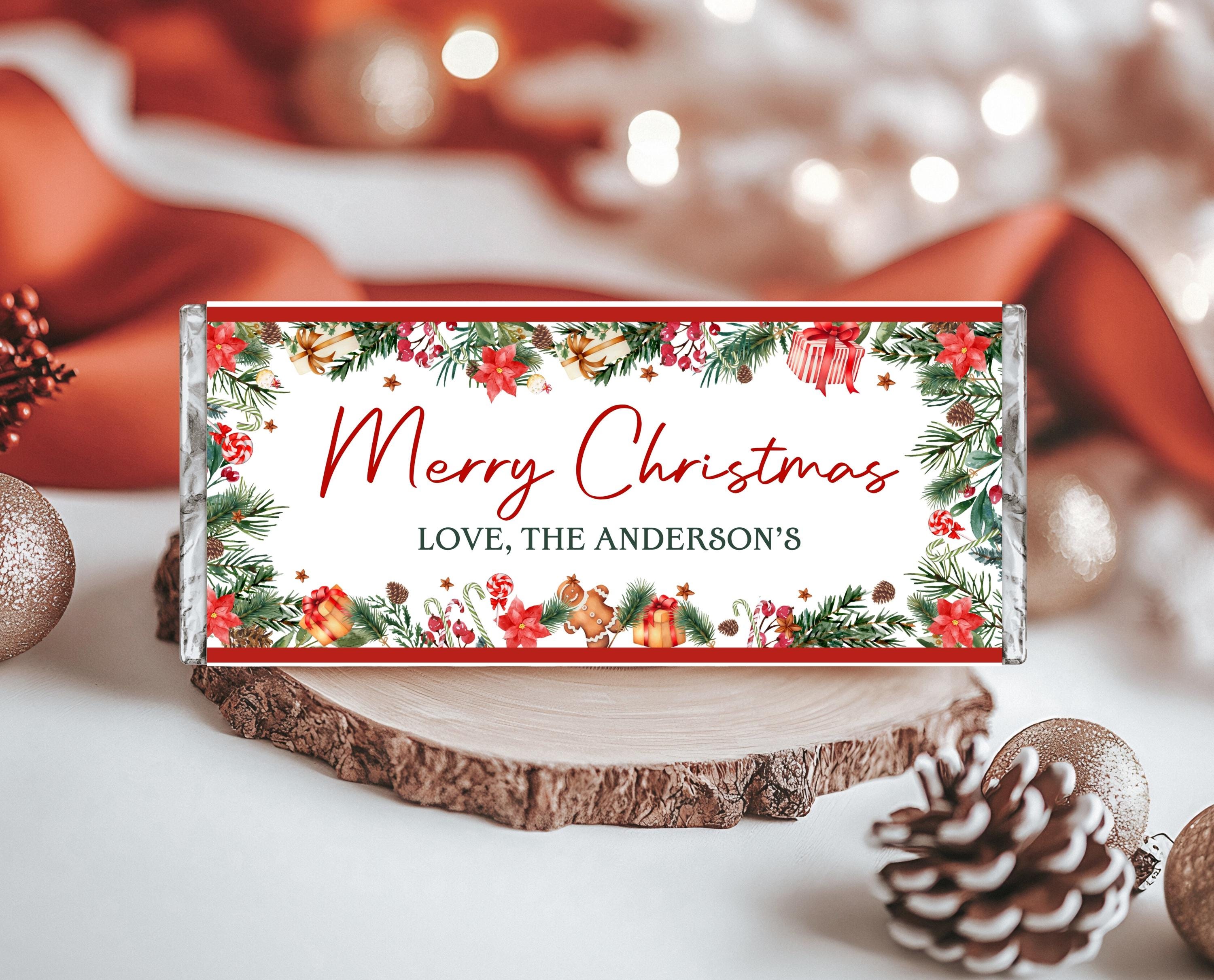 Editable Christmas Candy Bar Wrapper Template, Christmas Chocolate ...