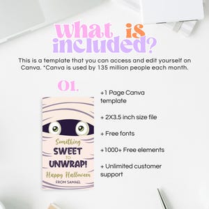 Editable Halloween Mummy Favor Tag, Halloween Mummy Tag, Halloween ...