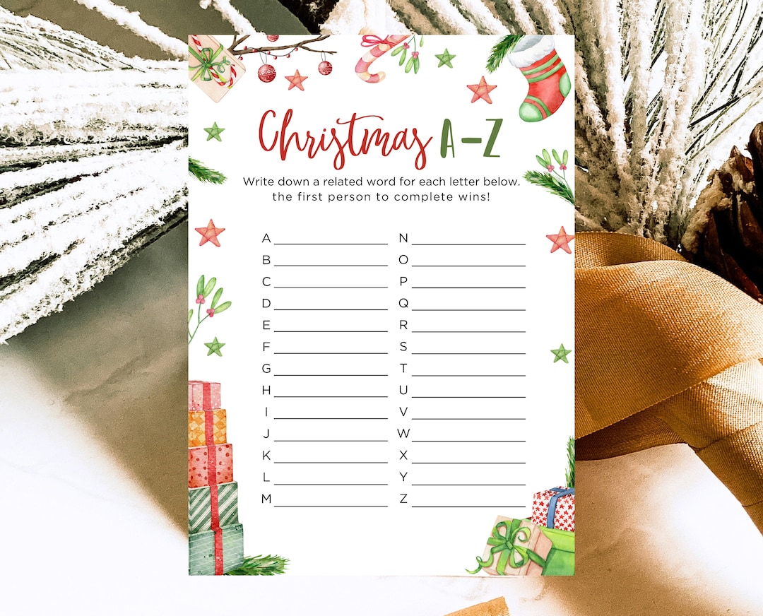 Christmas A to Z Game Template Printable Christmas Party - Etsy UK