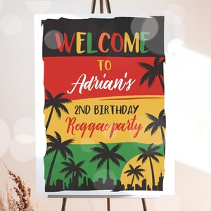 Editable Reggae Birthday Welcome Sign Reggae 1st Birthday - Etsy