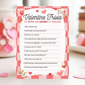 Valentines Day Trivia Game, Valentine Day Party Game for Kids ...