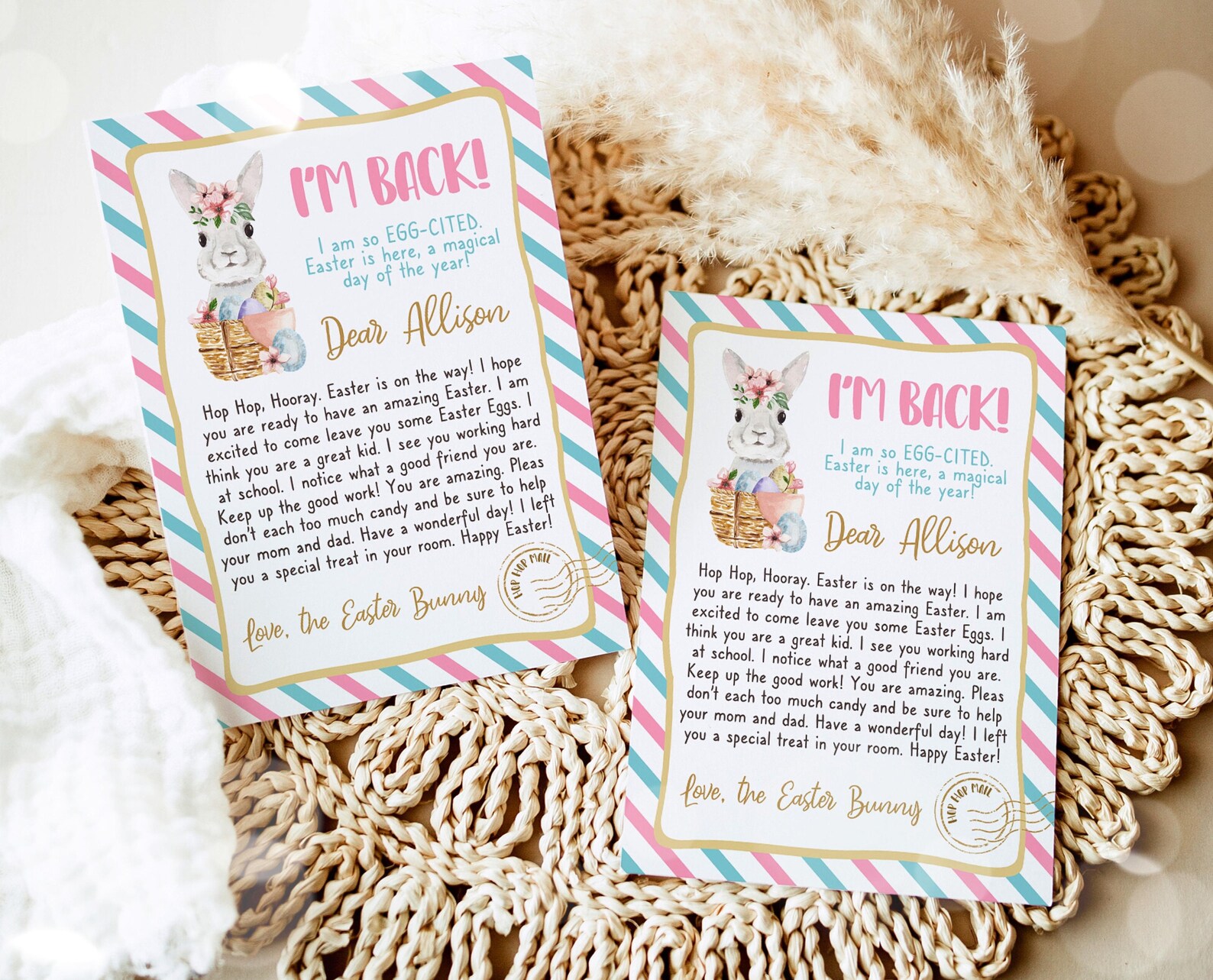 Editable Easter Bunny Arrival Letter Easter Bunny Return - Etsy