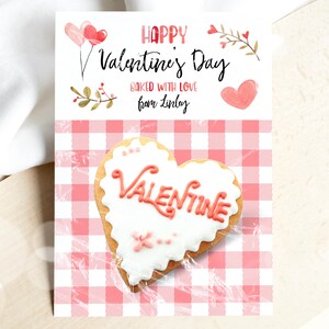 Editable Valentine's Day Cookie Card, Happy Valentines Day Cookie ...