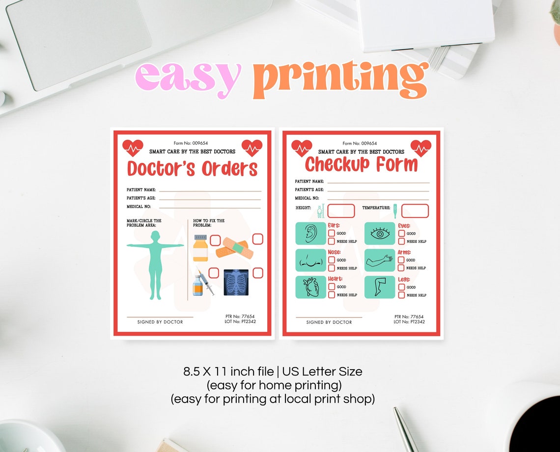 Pretend Play Doctor Forms for Kids, Play Doctors, Pretend Play Nurse ...