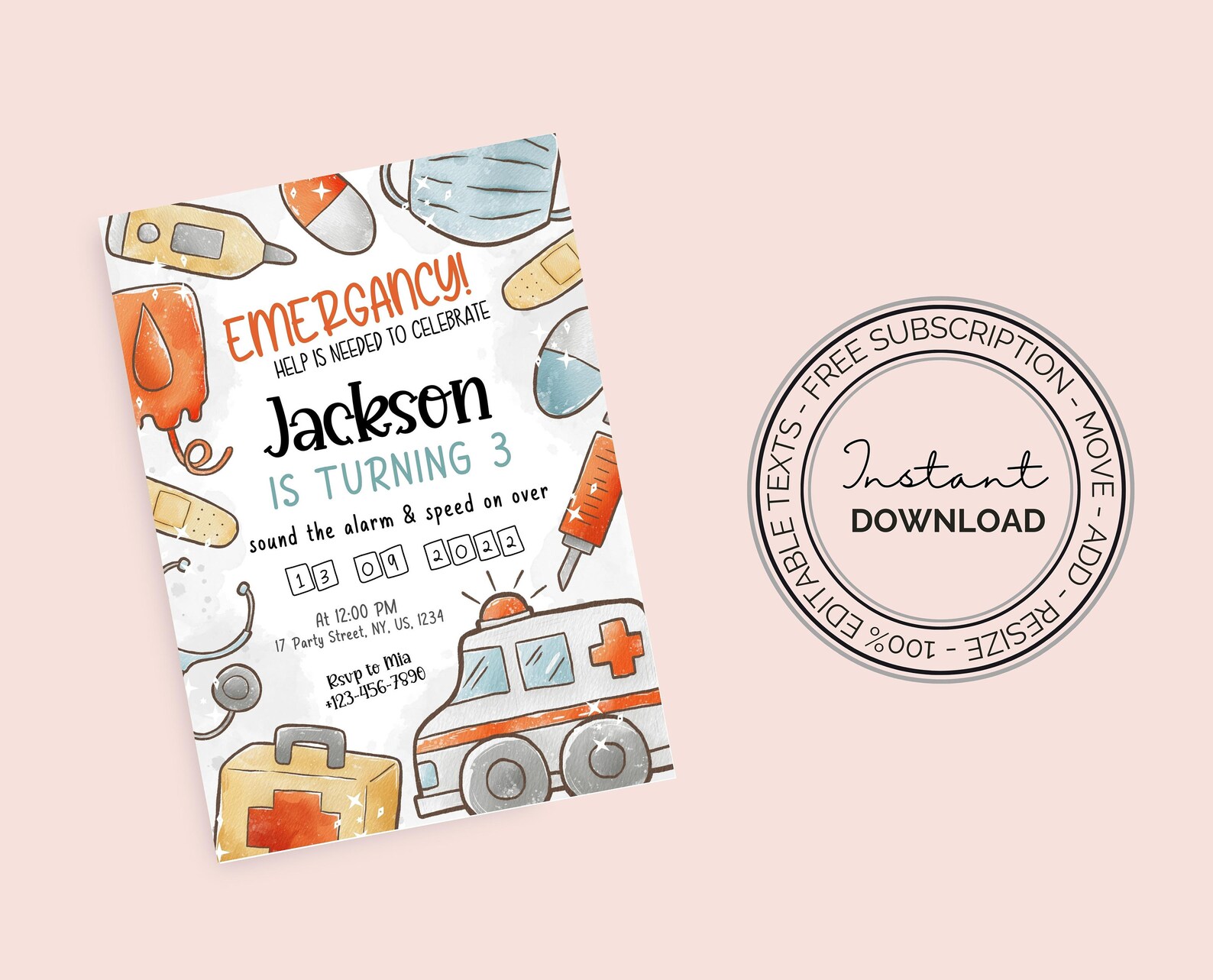 Editable Doctor Birthday Invitation Prescription Medical Boy - Etsy