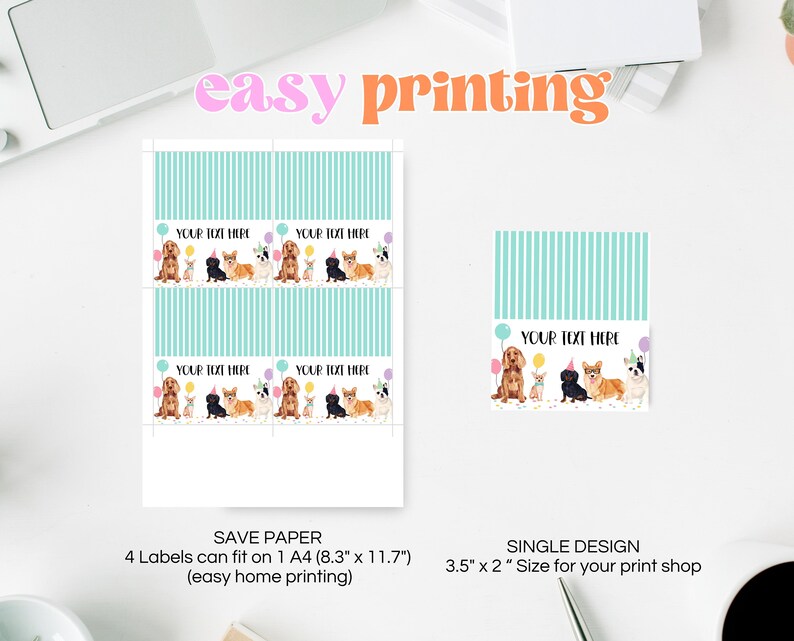 Editable Dog Birthday Food Labels , Puppy Birthday Place Card, Dog ...