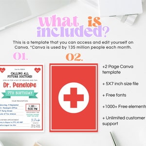 Editable Doctor Pretend Birthday Invitation, Kids Doctor Invite, Kids ...