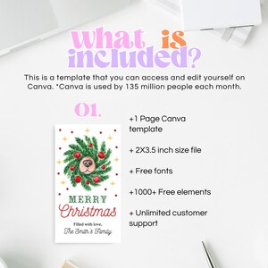 Editable Dog Christmas Gift Tag Template, Merry Christmas Holiday Gift ...