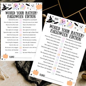 Halloween What Would You Rather Game, Halloween Trivia Game Template ...