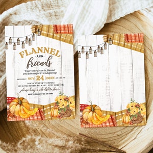 Flannel and Friends Invitation Template, Thanksgiving Dinner Invitation ...