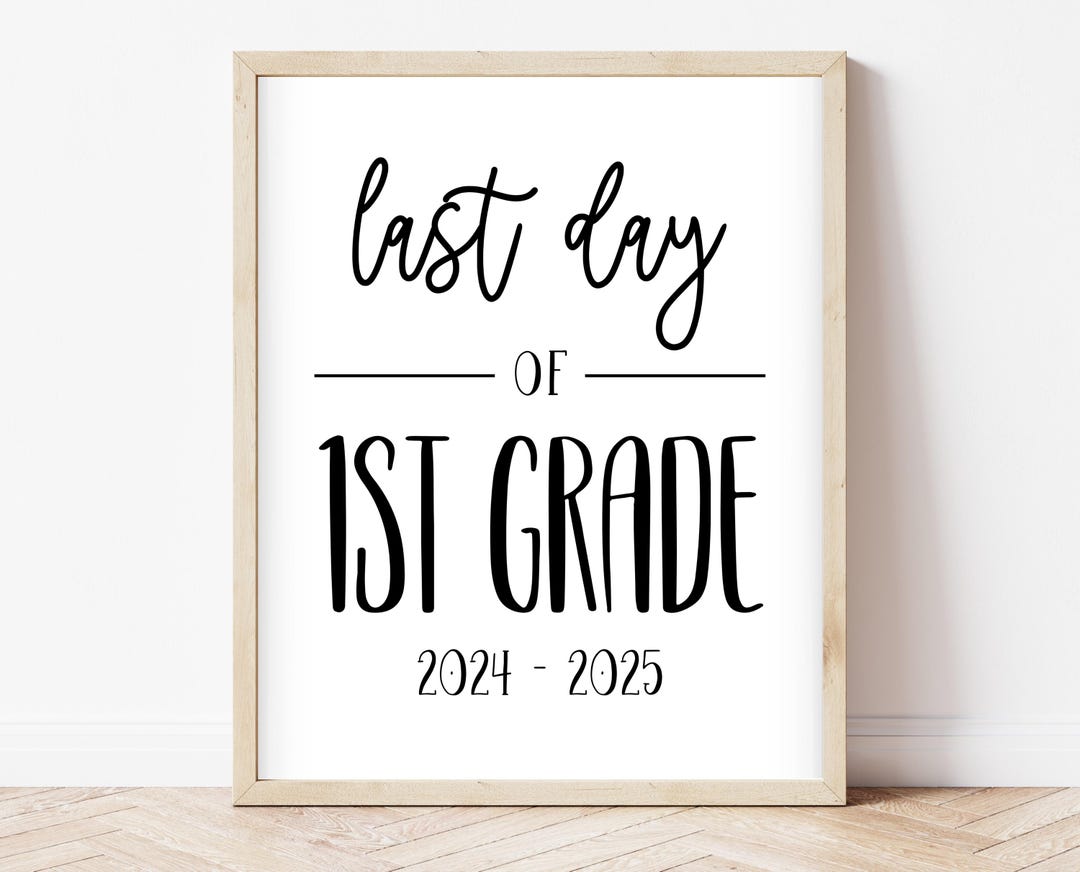 Editable Last Day of First Grade Sign Printable 1st Grade Class Sign ...