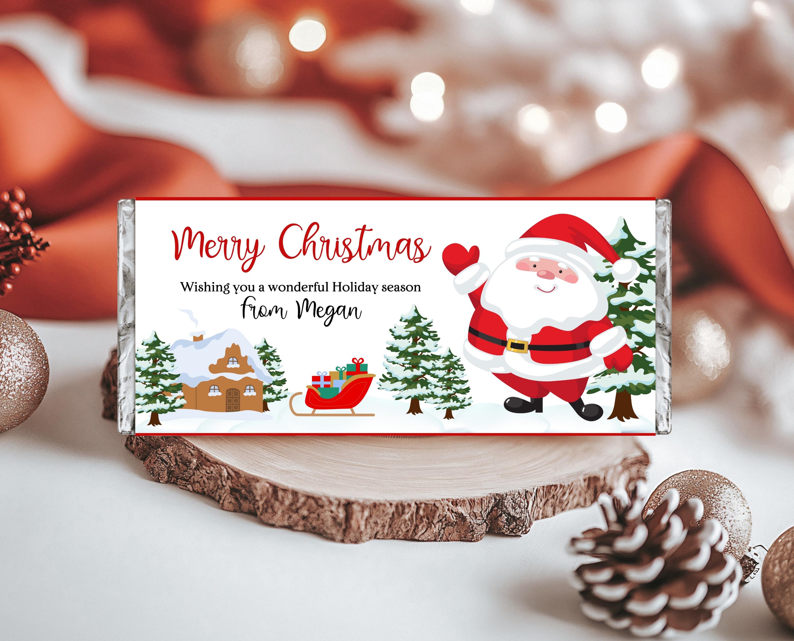 Editable Christmas Candy Bar Wrapper Template, Christmas Chocolate ...