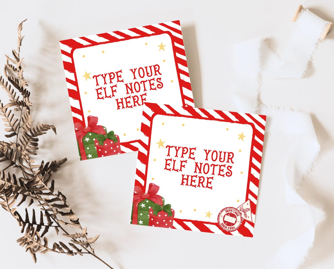 Editable Elf Note Cards Template, Elf Christmas Activities, Christmas ...