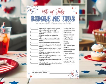 4th of July Riddle Me This, 4th of July Games, Independence Day Games ...