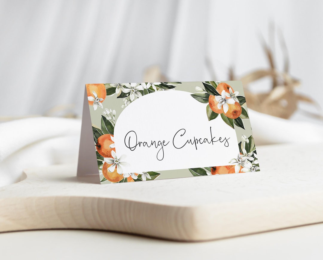 Editable Little Cutie Food Label Citrus Baby Shower, Orange Baby Shower ...