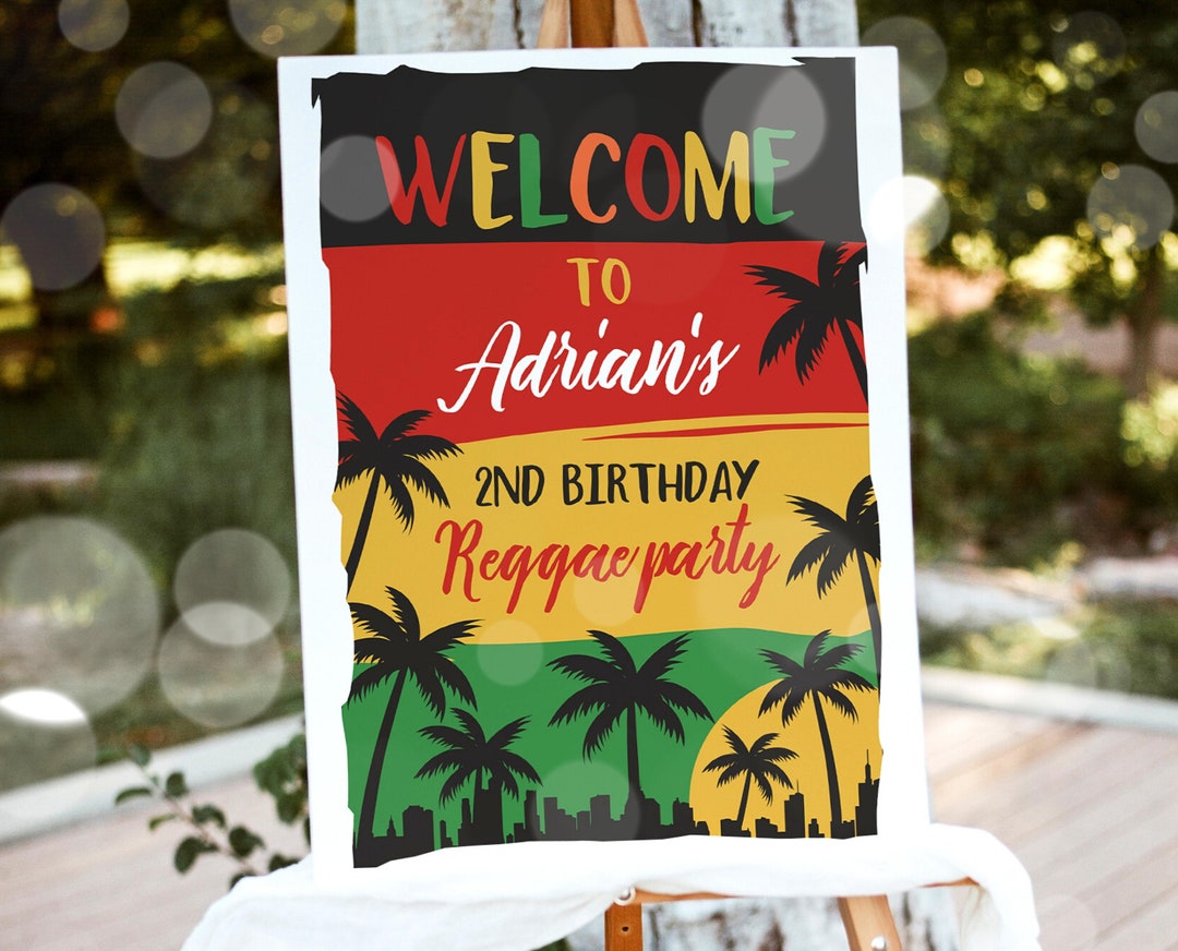 Editable Reggae Birthday Welcome Sign Reggae 1st Birthday - Etsy