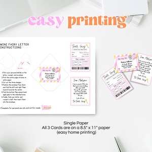 Editable Mini Tooth Fairy Letter Set, Mini Tooth Fairy Arrival Letter ...