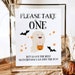 Printable Please Take One Treat Sign, Halloween Trick-or-treat Sign ...