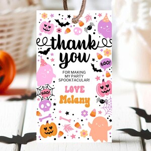 Editable Spooky Birthday Favor Tag, Halloween Birthday Thank You Tag ...