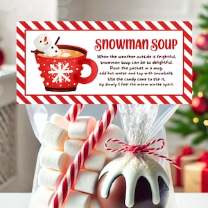 Editable Snowman Soup Bag Label, Snowman Soup Favors, Christmas Crafts ...