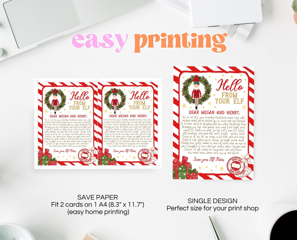 Editable Hello From Your Elf Letter, ELF Return Letter, Christmas Elf ...