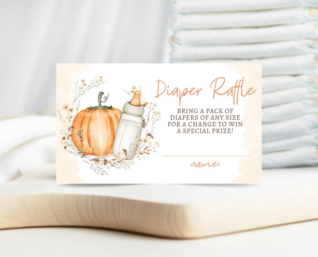 Diaper Raffle Ticket Fall Baby Shower, Fall Pumpkin Baby Shower, Fall ...
