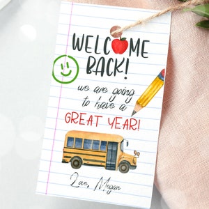 Editable Welcome Back Teacher Appreciation Gift Tag, Teacher Favor Tag ...