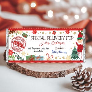 Editable Christmas Elf Bar Wrapper Template, Christmas Chocolate ...