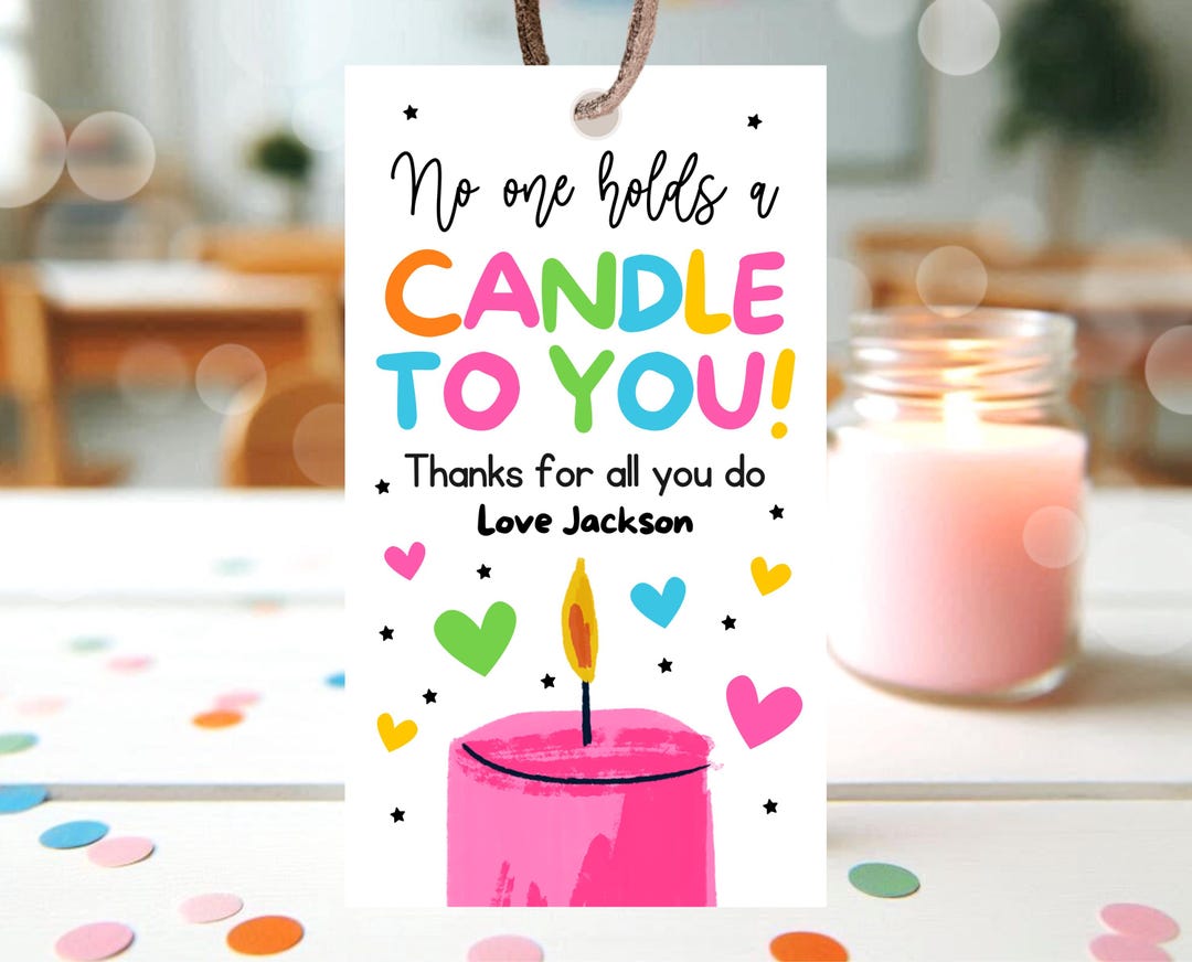 Editable Candle Teacher Appreciation Gift Tag (instant Download) - Etsy