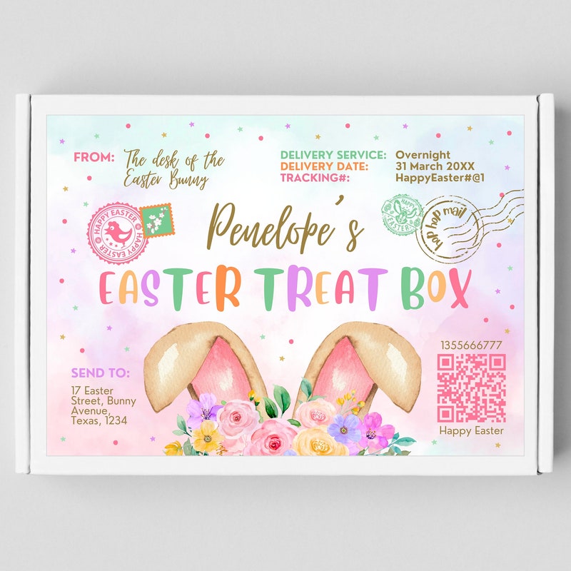 Easter Treat Box Sticker - Etsy