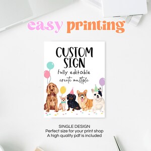 Editable Dog Birthday Custom Sign, Puppy Birthday Custom Sign ...
