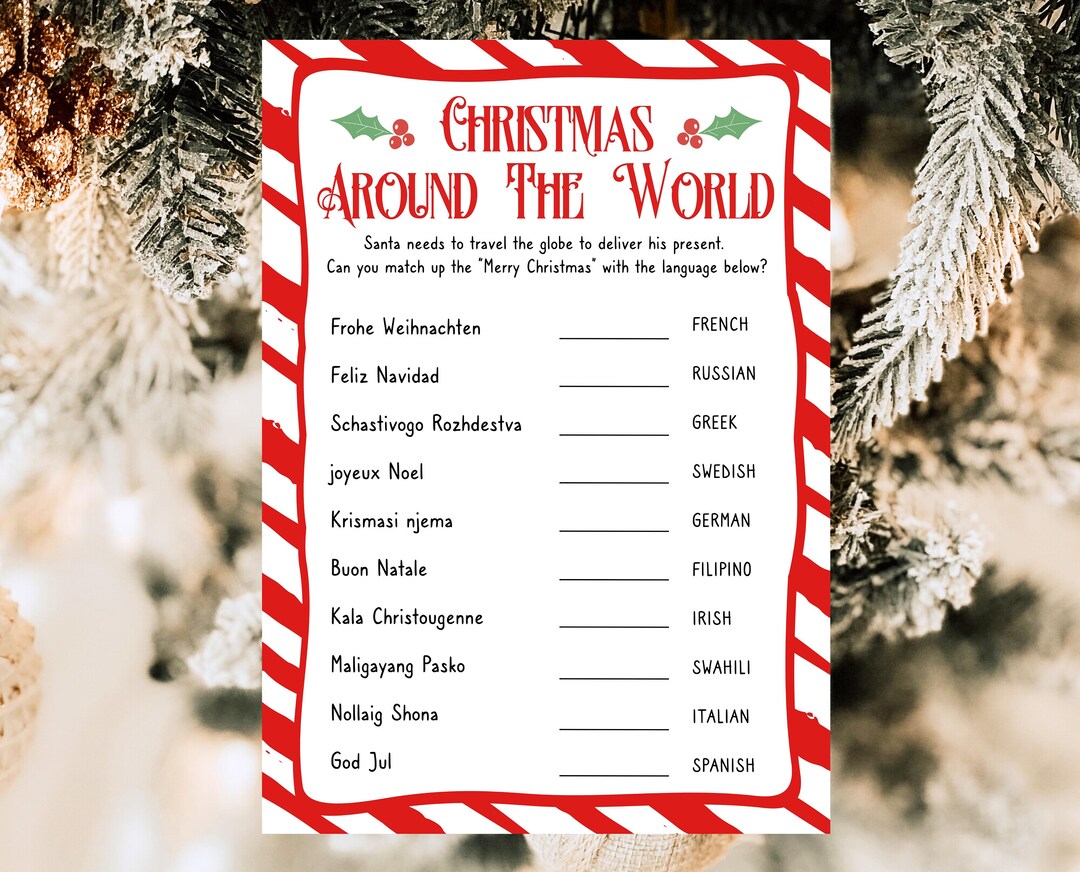 Christmas Around the World Game Template, Printable Christmas Party ...