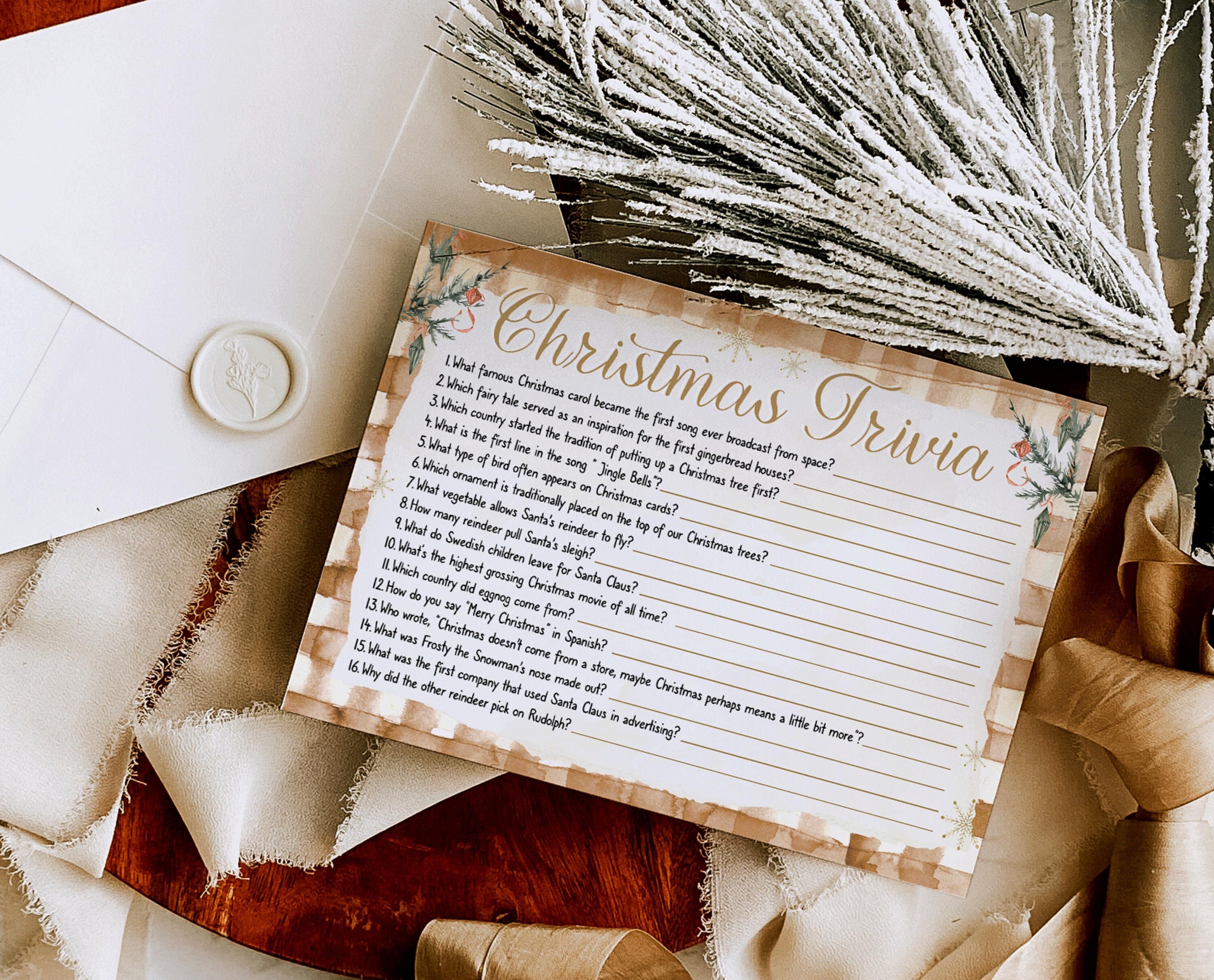 Editable Christmas Trivia Game Christmas Party Games Festive - Etsy