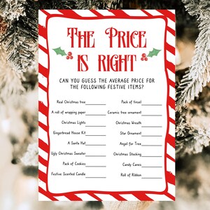 Christmas Prices Game Template, Printable Christmas Party Games ...