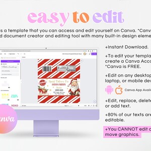 Editable Christmas Candy Bar Wrapper Template, Christmas Chocolate ...