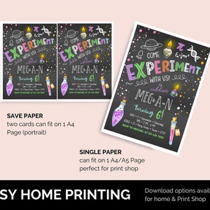 Editable Scientist Birthday Invitation, Science Experiment Birthday ...