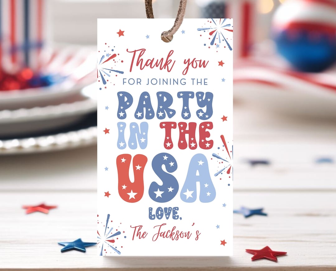 Editable 4th of July Favor Tag, Independence Day BBQ Tags, Barbeque ...