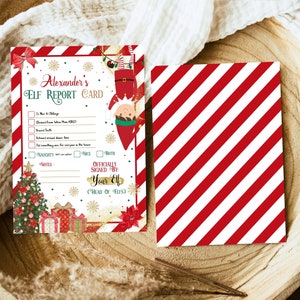 Christmas Elf Report Card Template, Personalized Boy Elf Report Card ...