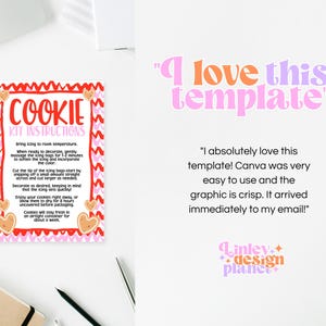 Editable Valentine Cookie Kit Instructions Card (printable, Instant ...