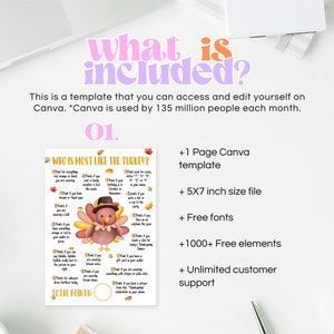 Printable Thanksgiving Game,family Thanksgiving Game, Dinner Table Game ...