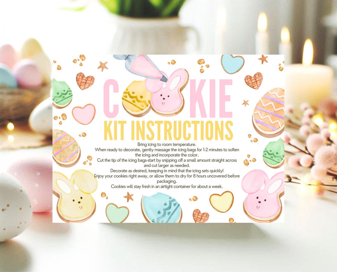 Editable Easter Cookie Kit Instructions Card, Decorate Your Own Easter ...