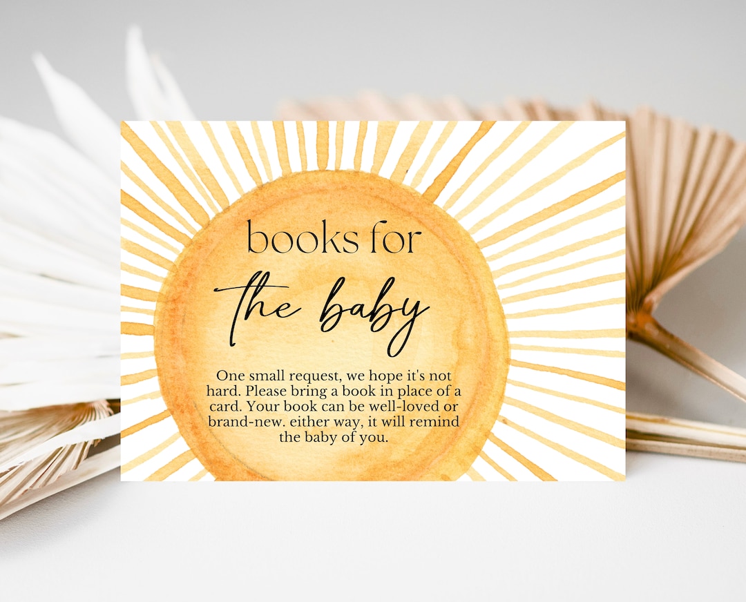 Books for Baby Card Sunshine Baby Shower, A Little Ray of Sunshine Baby ...