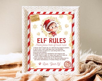 Elf Rules Printable, Editable Christmas Elf Magic Rules, Christmas ...