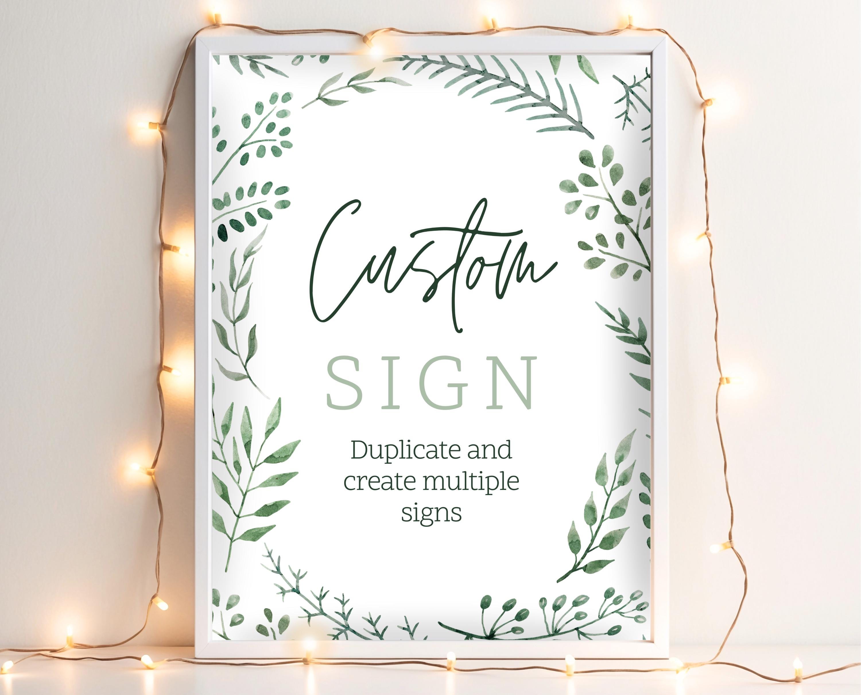 Greenery Baby Shower Custom Sign Template (digital Download) - Etsy