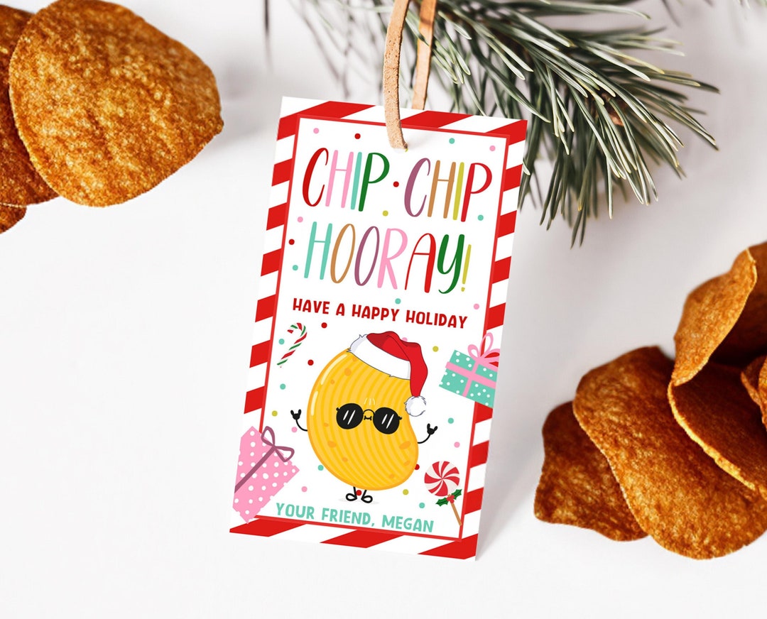 Editable Christmas Chip Bag Tag Template, Chips Treat Bag Tag, Bag of ...