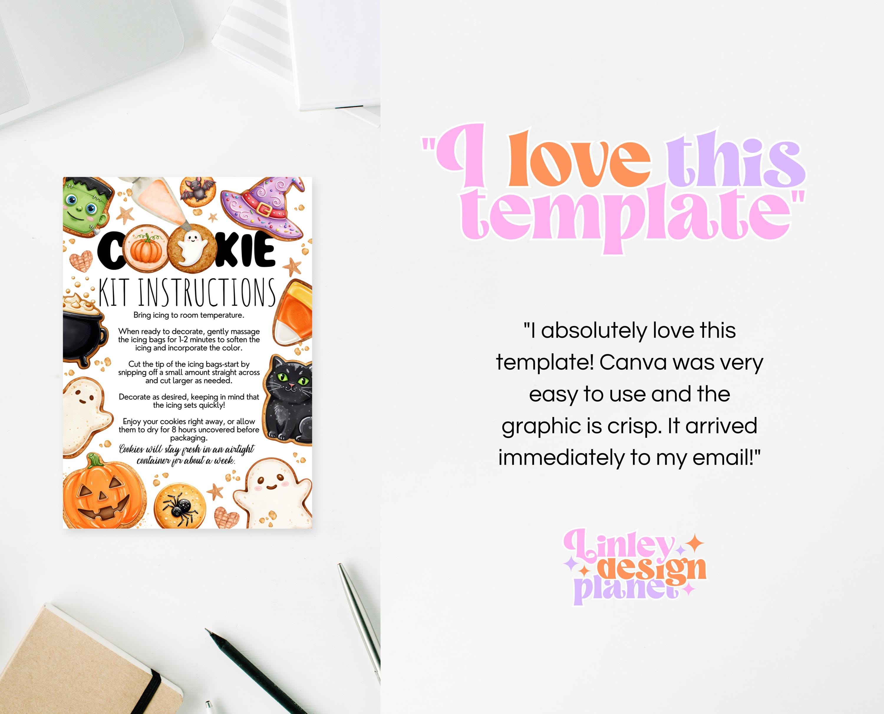 Halloween Cookie Decorating Kit Instructions Card: Spooky DIY Printable ...