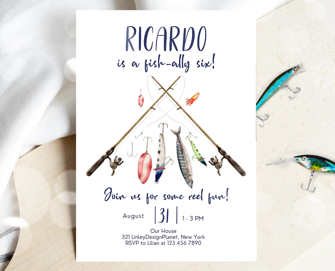 Editable Fishing Birthday Invitation, Fishing Party Invitation, O-fish ...