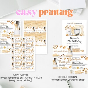 Editable Cooking Birthday Invitation Bundle, Baking Cooking Party, Chef ...